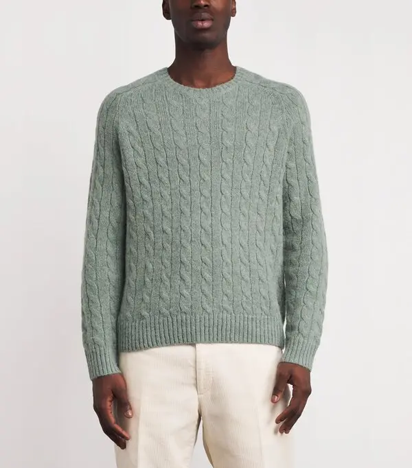Polo Ralph Lauren Wool-blend Elbow-patch Cable-knit Sweater