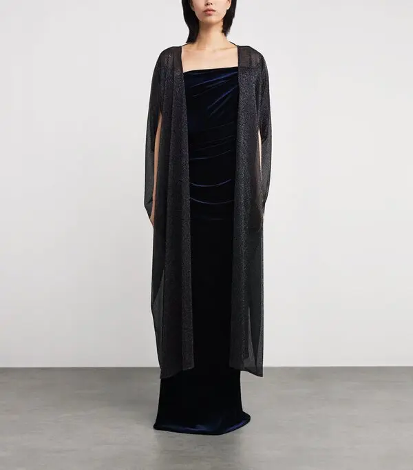 Talbot Runhof Metallic Voile Cape