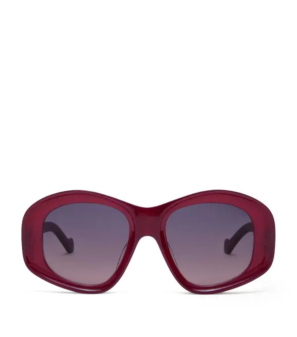 Loewe Bevelled Pentagon Sunglasses - Burgundy