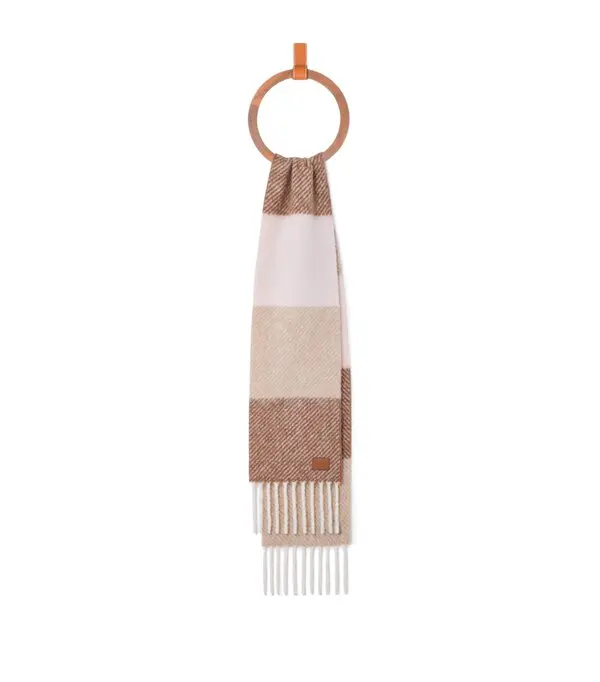 Loewe Wool-blend Jacquard Scarf - Brown