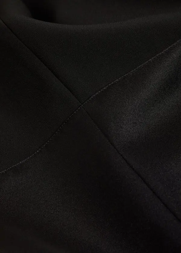 Tory Burch Satin Cuffs Cropped Crepe Trousers