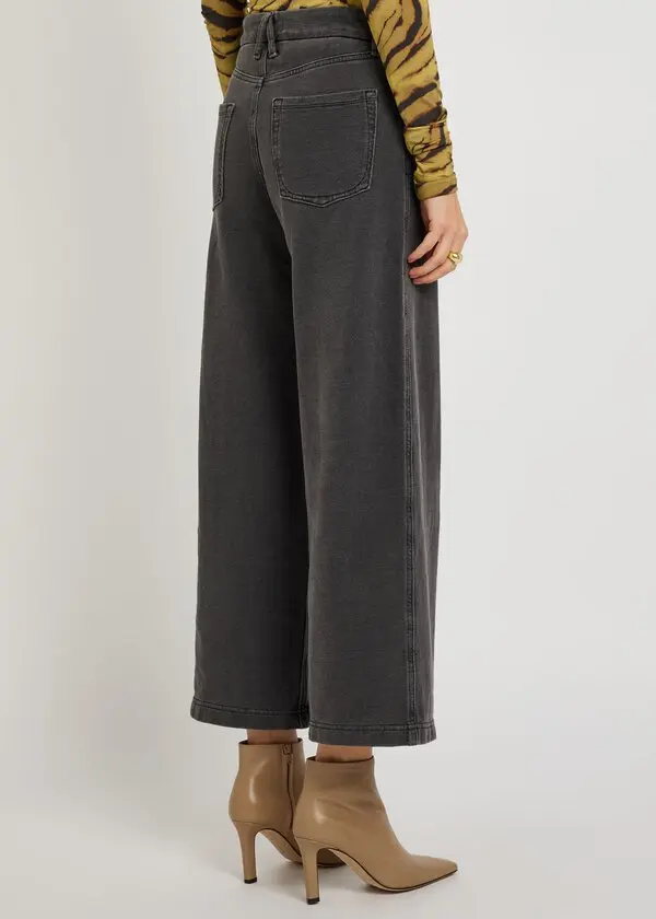 Good American Jeanius Cropped Wide-leg Sweatpants