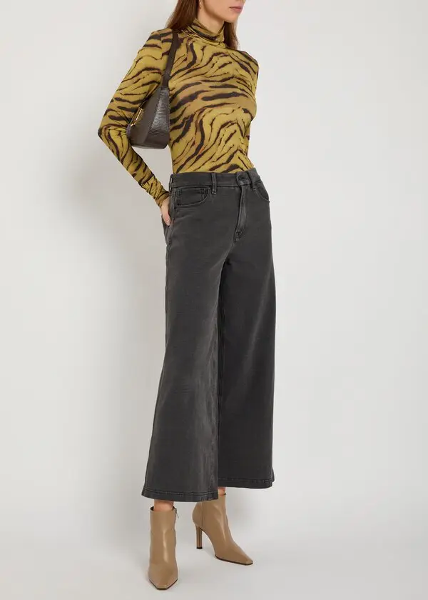 Good American Jeanius Cropped Wide-leg Sweatpants
