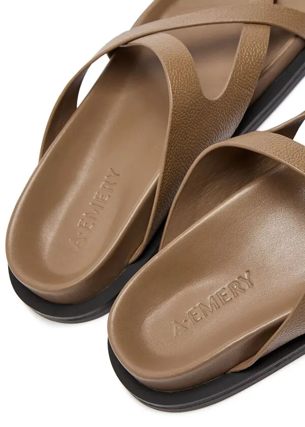 A.emery Claude Grained Leather Sandals - Beige