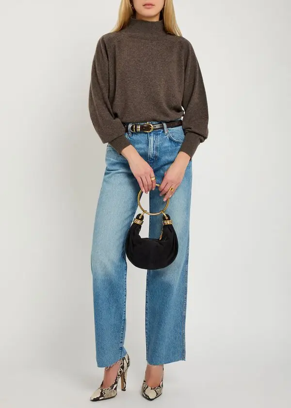 REFORMATION Merritt Cashmere Turtleneck Jumper - Brown