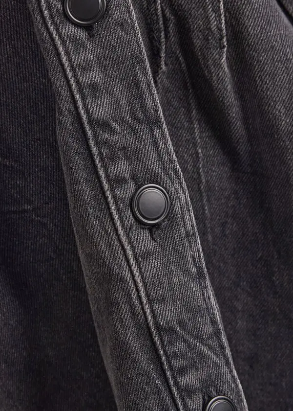 Good American Stretch-denim Mini Shirt Dress