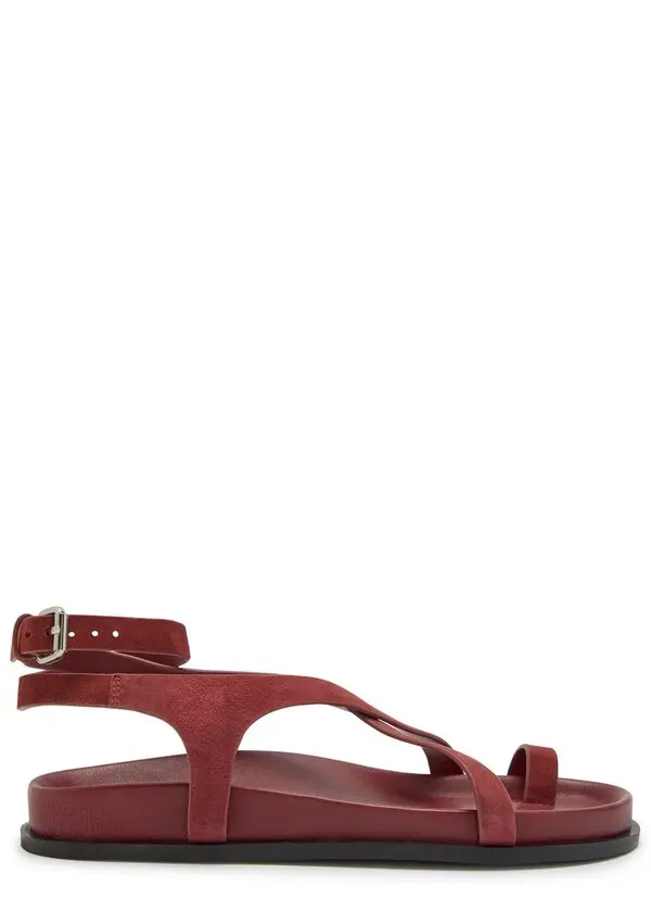 A.emery Jalen Slim Suede Sandals - Red