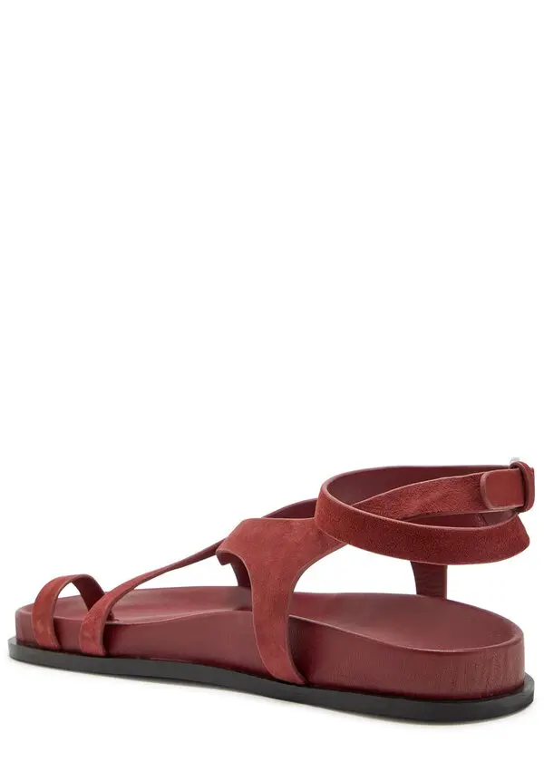 A.emery Jalen Slim Suede Sandals - Red
