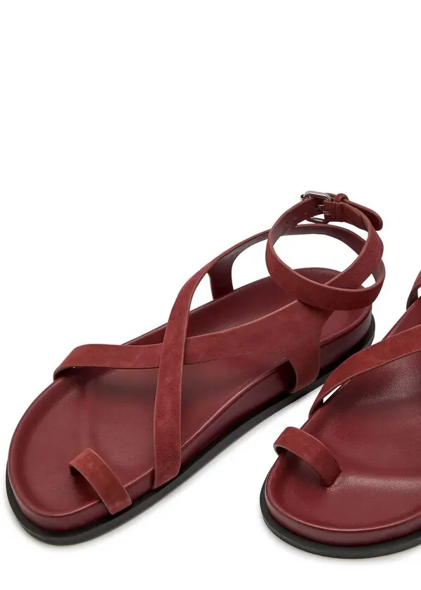 A.emery Jalen Slim Suede Sandals - Red