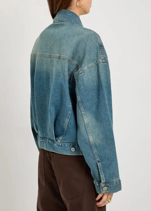 Good American Cropped Denim Trucker Jacket