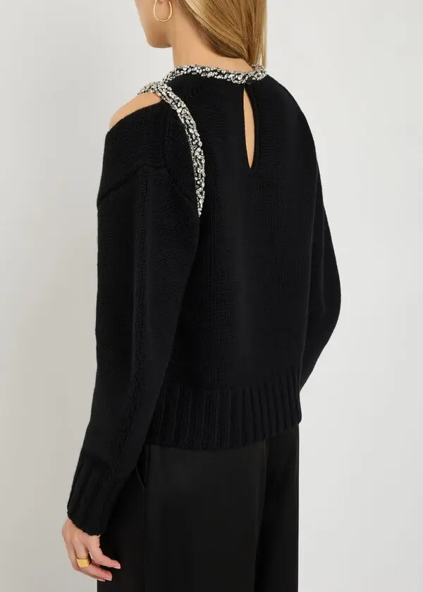 Simkhai Crystal-embellished Wool-blend Jumper - Black