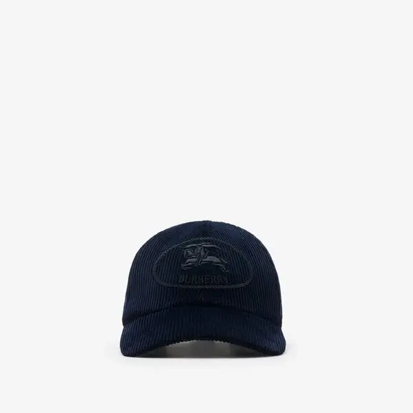 Burberry Knight Stamp Corduroy Baseball Cap - Navy
