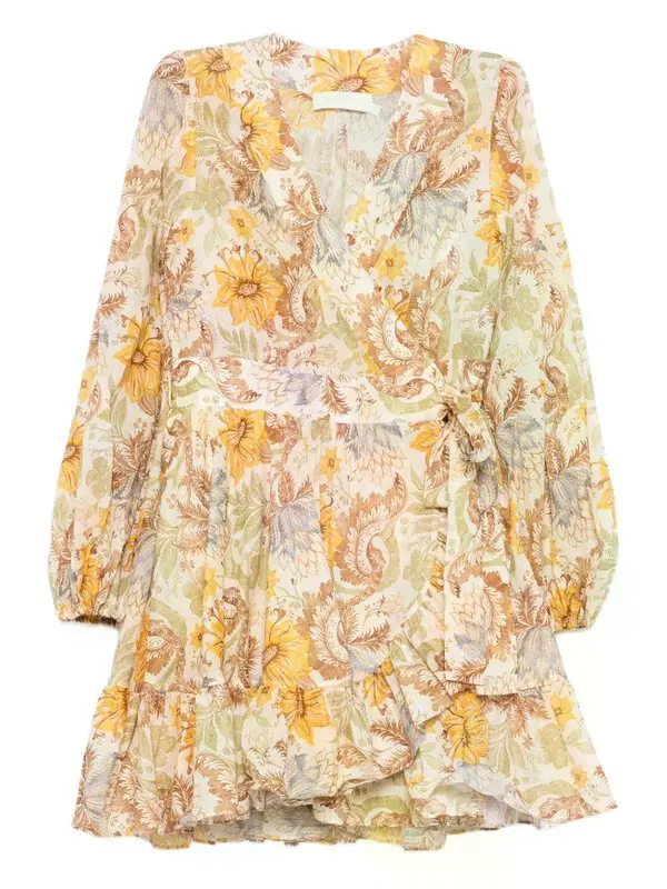 Zimmermann Daylight Frill Mini Dress - Neutrals