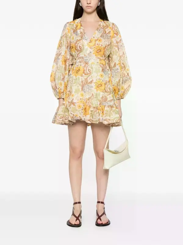 Zimmermann Daylight Frill Mini Dress - Neutrals