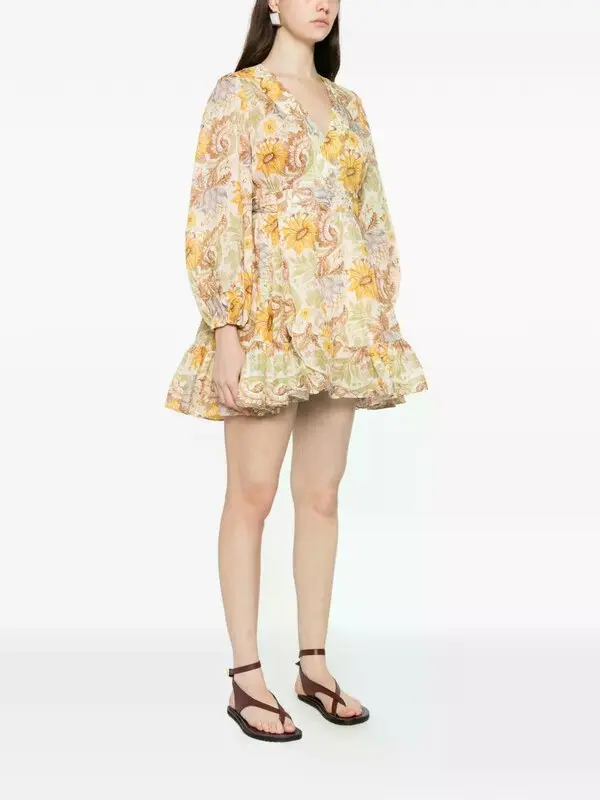 Zimmermann Daylight Frill Mini Dress - Neutrals