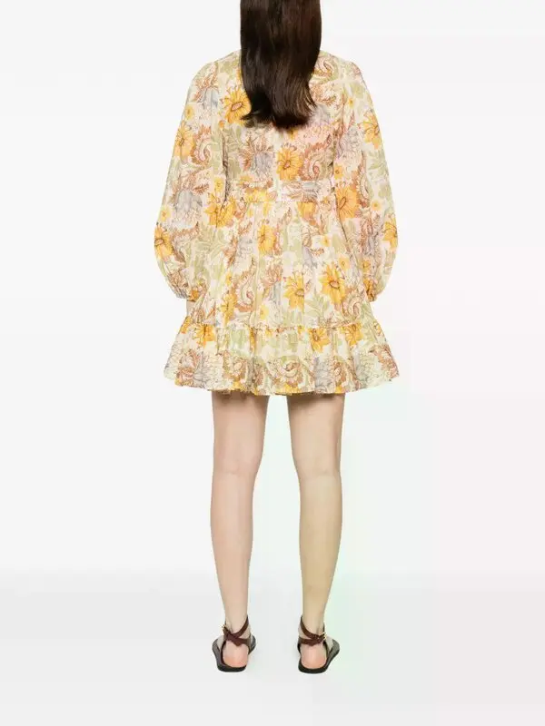 Zimmermann Daylight Frill Mini Dress - Neutrals