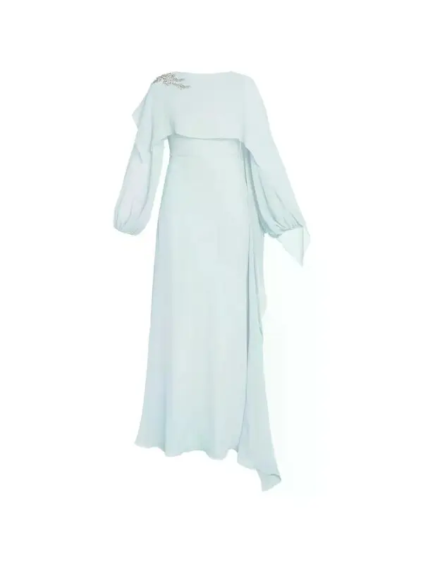 Erdem Long-sleeve Embellished Maxi Dress - Blue