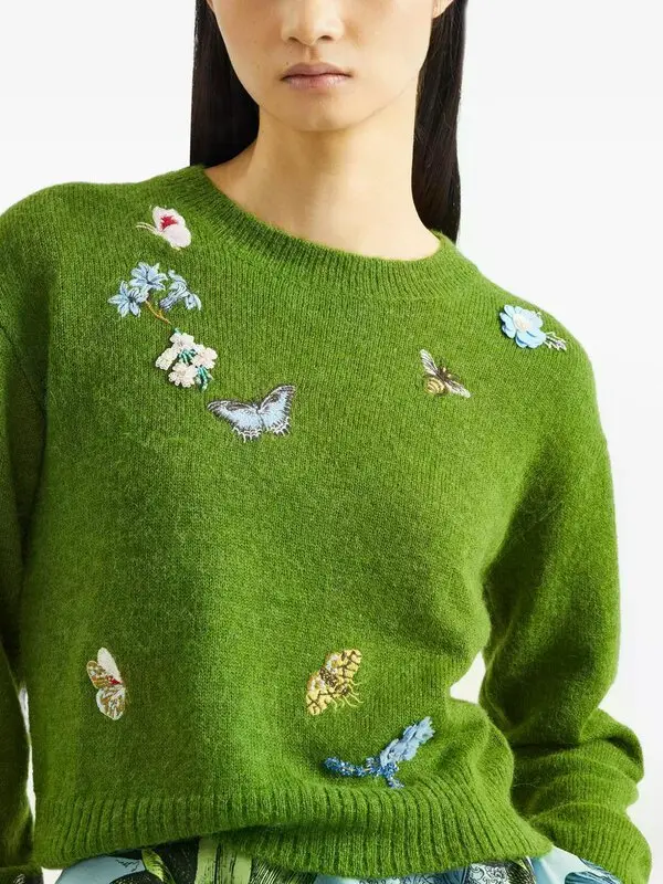 Erdem Embellished Crew-neck Sweater