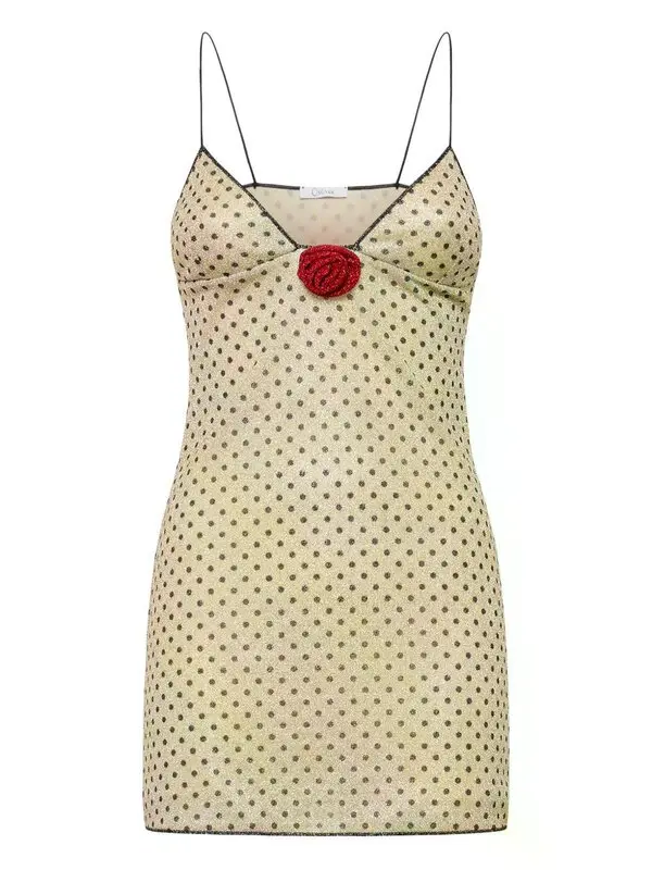 Oseree Lumière Rose Pois Mini Dress