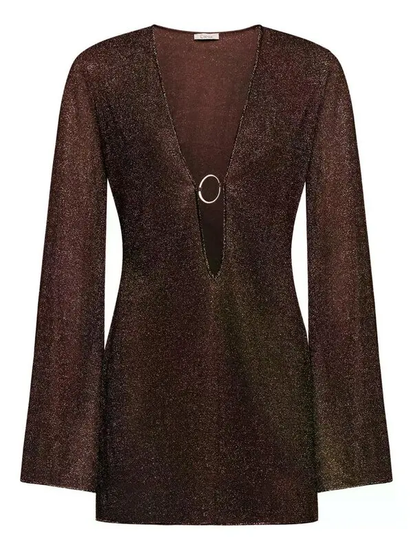 Oseree Lumière Mini Dress - Brown