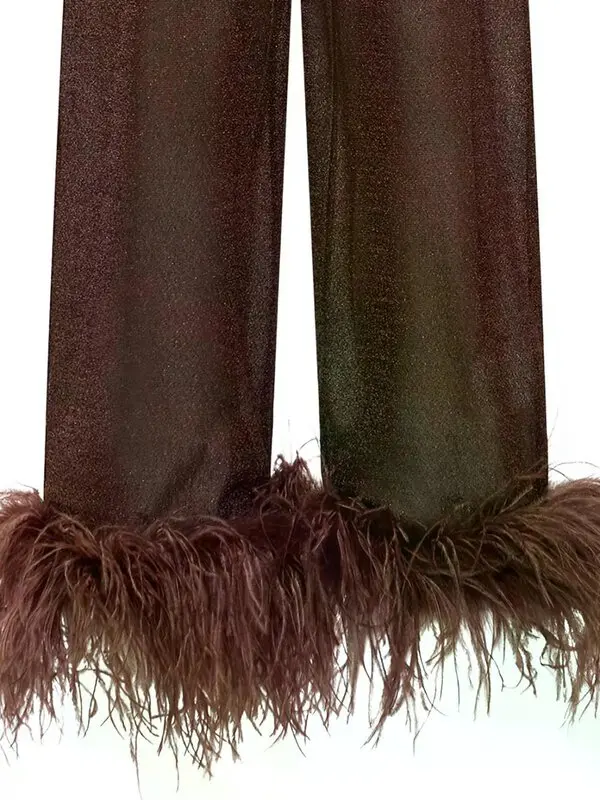 Oseree Lumière Plumage Trousers - Brown