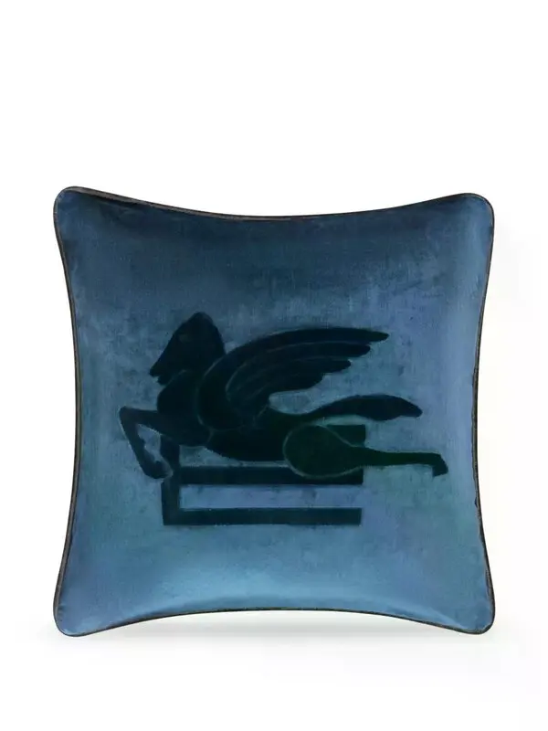 Etro Pegasus Appliqué Cushion - Blue