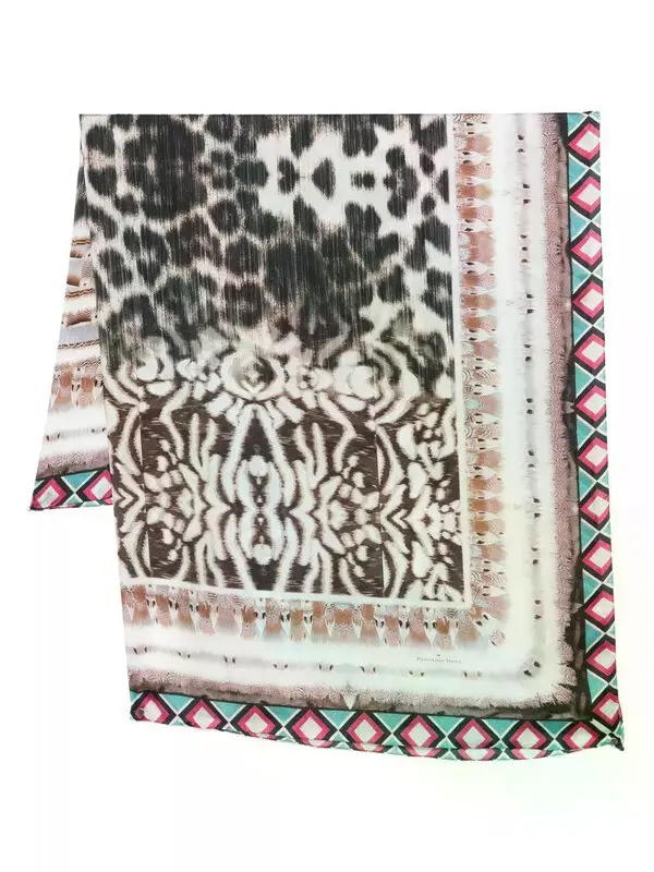 PIERRE-LOUIS MASCIA Animal-print Silk Scarf - Neutrals