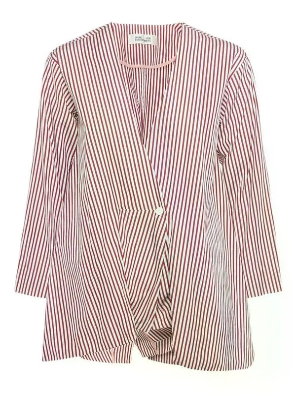 Diane Von Furstenberg Striped Long Sleeve Blouse