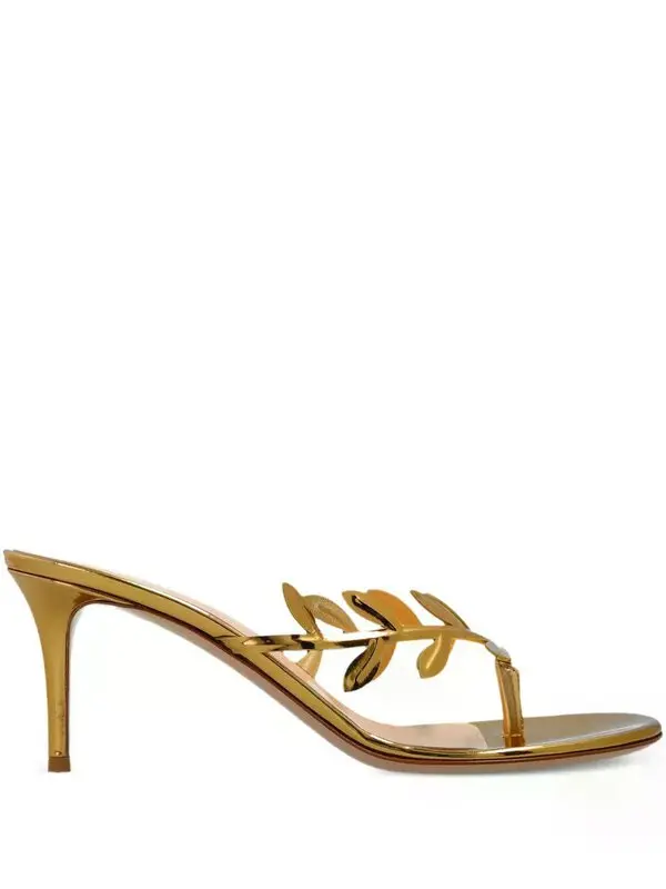 GIANVITO ROSSI Leaf-motif Heeled Mules