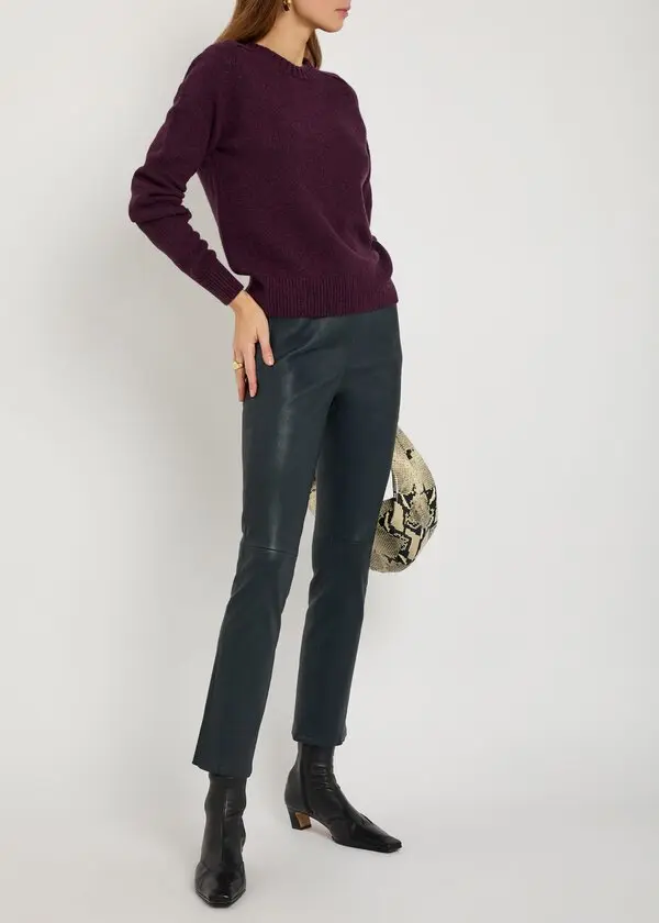 ARMA Kamilla Leather Trousers - Navy