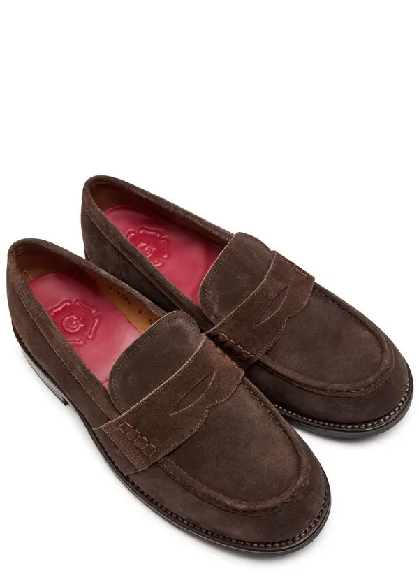Grenson Nate Suede Loafers - Brown