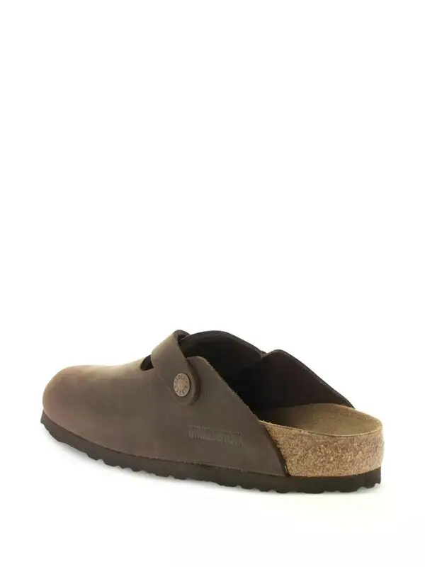 BIRKENSTOCK Boston Leather Buckle Mules - Brown