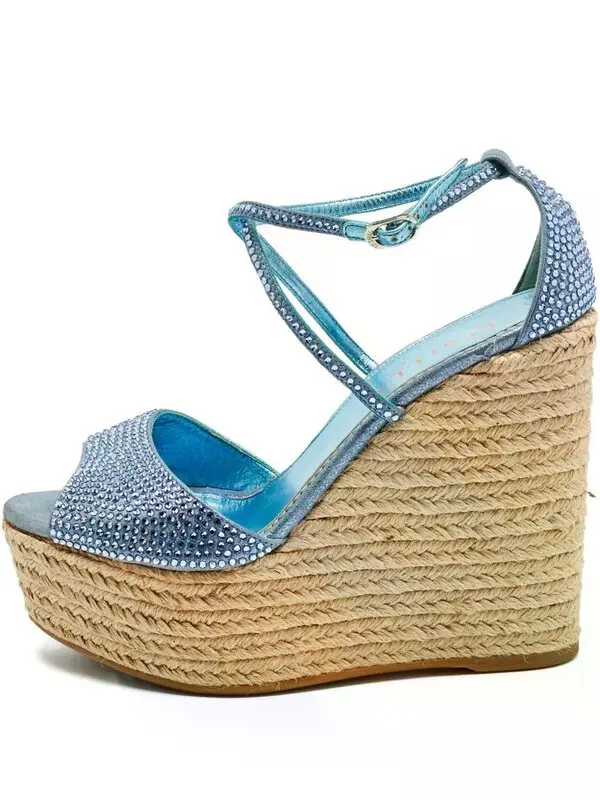 LE SILLA Crystal Embellished Wedge Sandals