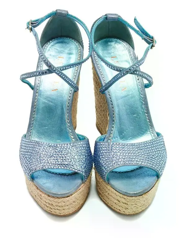 LE SILLA Crystal Embellished Wedge Sandals