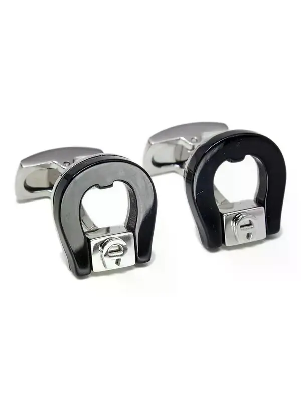 AIGNER Logo Ceramic Cufflinks - Silver