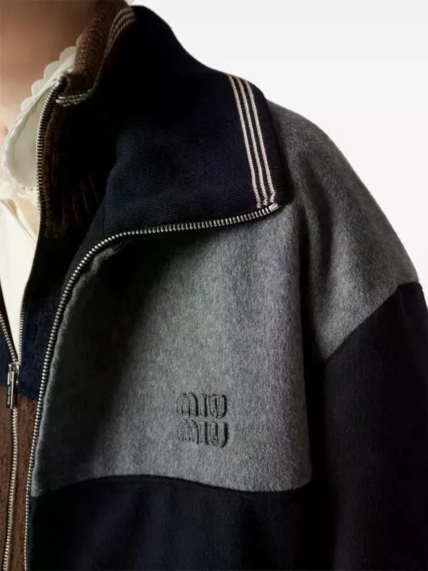 Miu Miu Velour Blouson Zipper Jacket