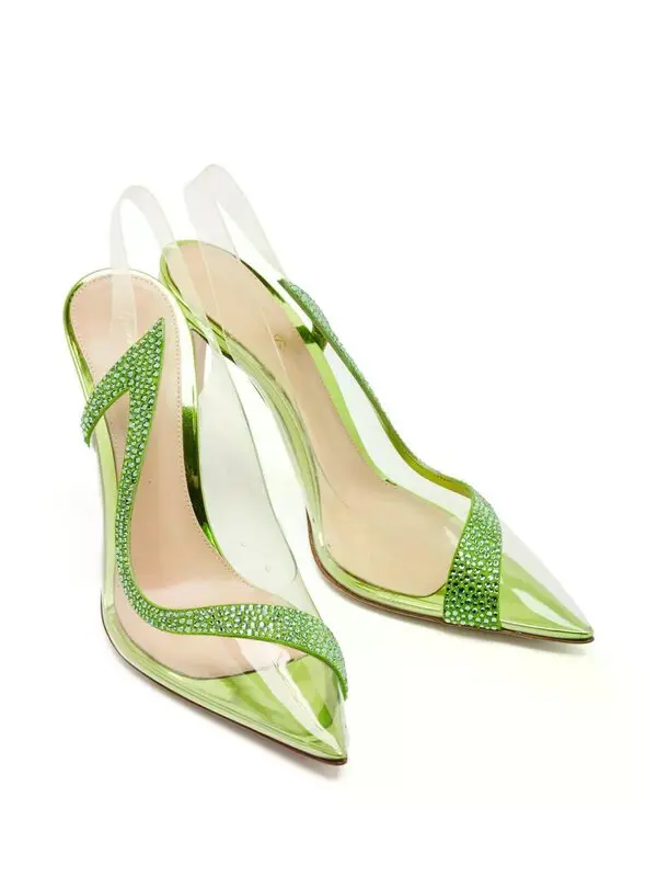 GIANVITO ROSSI Hortensia Embellished Pumps - Green