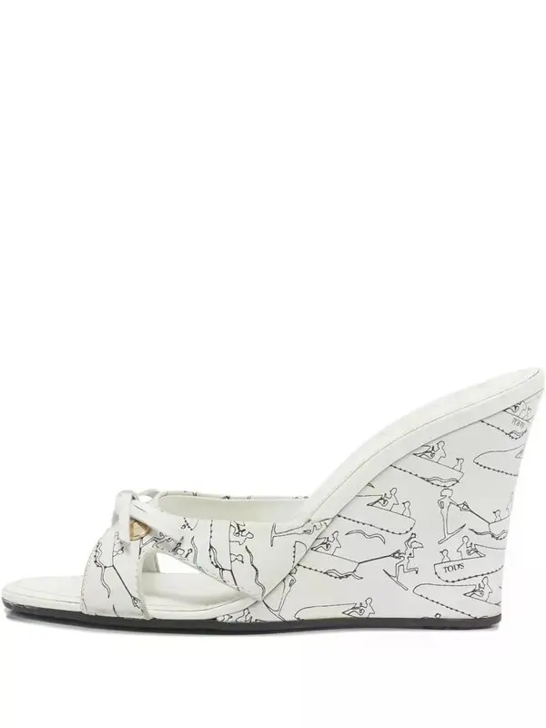 TOD'S Bow-detail Wedge Sandals