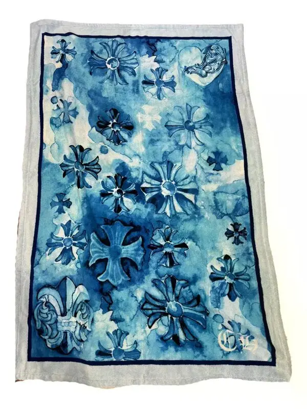 Chrome Hearts Cross-motif Beach Towel - Blue