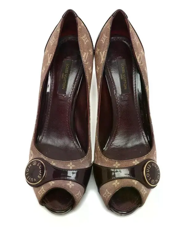 LOUIS VUITTON Monogram Peep-toe Pumps