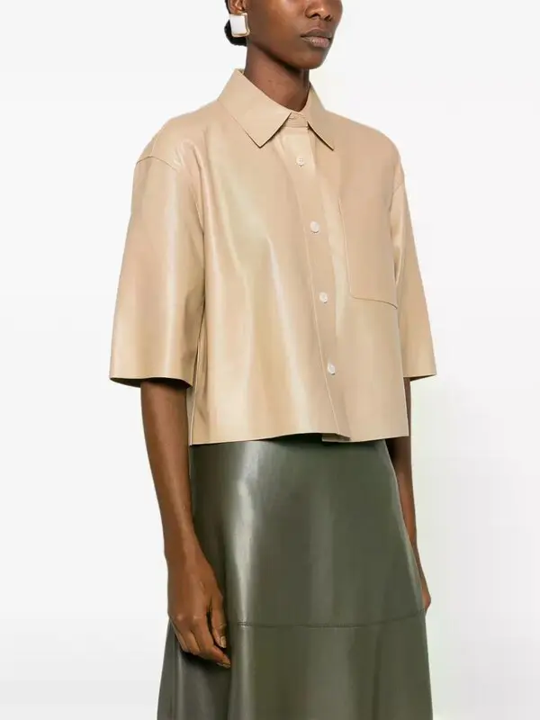 Max Mara Arcella Cropped Leather Jacket