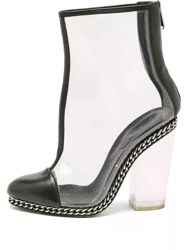 Balmain Chain Block-heel Ankle Boots