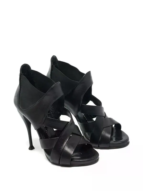 GIUSEPPE ZANOTTI Criss-cross Leather High Heel Sandals