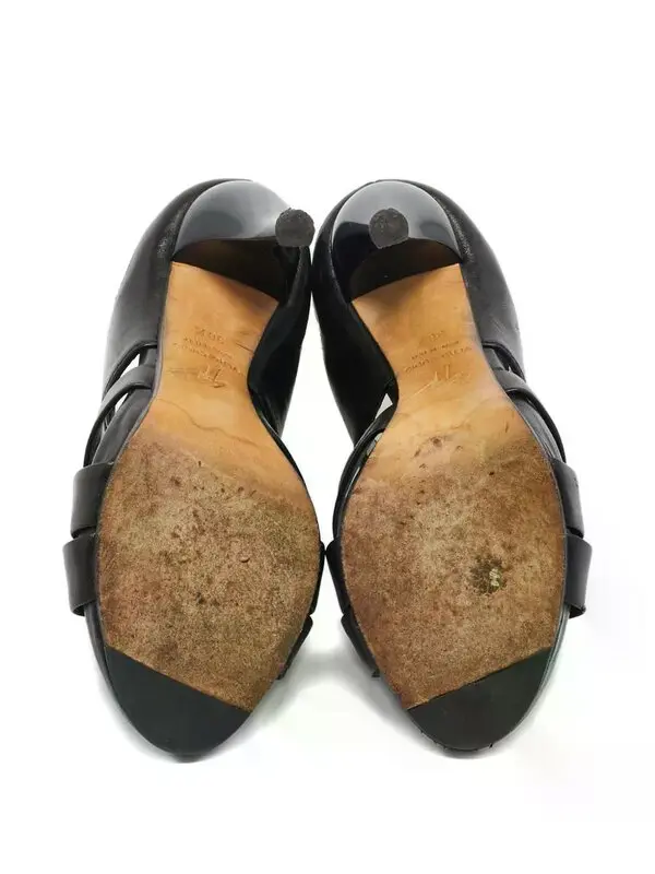 GIUSEPPE ZANOTTI Criss-cross Leather High Heel Sandals