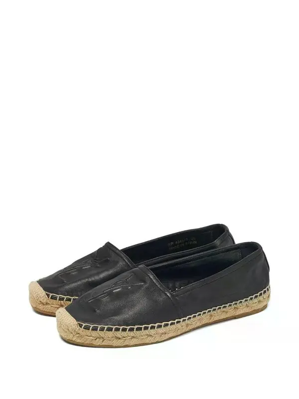 Saint Laurent Logo-detail Flat Espadrilles - Black