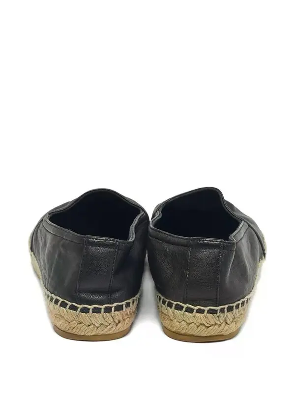 Saint Laurent Logo-detail Flat Espadrilles - Black