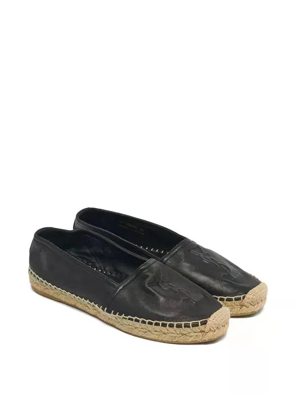 Saint Laurent Logo-detail Flat Espadrilles - Black