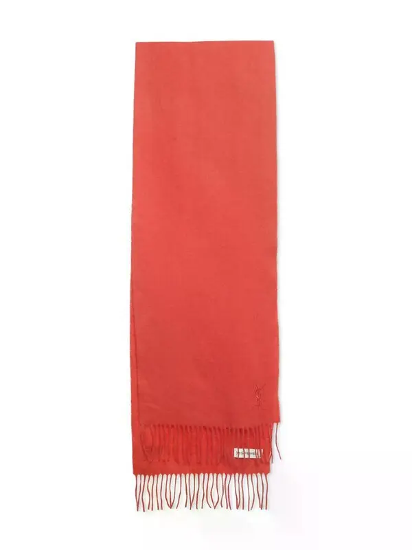 Saint Laurent Wool Fringe Scarf - Red