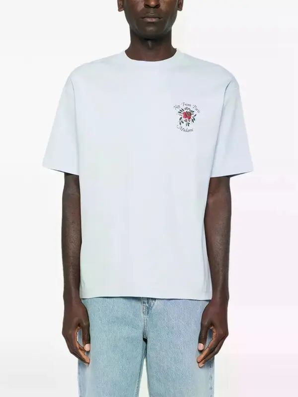 Drole De Monsieur Slogan-print T-shirt - Blue