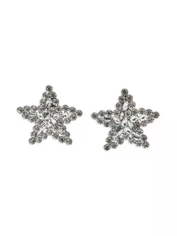 Alessandra Rich Star-shape Clip-on Earrings - Silver